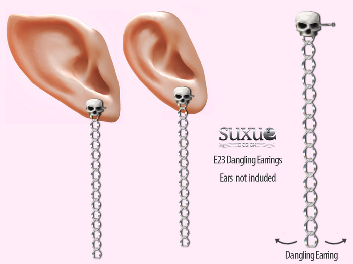 Second Life Marketplace - Earring Dangling skull chain